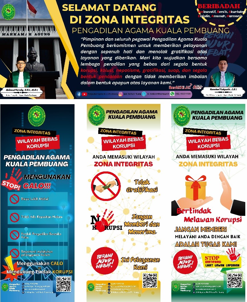 Komitmen Pembangunan ZI Melalui Spanduk ZI Menuju WBK